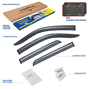Goodyear Shatterproof Window Deflectors for Trucks Ford F150 2009-2014 SuperCrew, Tape-on Rain Guards, Window Visors, Vent Deflector, Vent Visor, Truck Accessories, 4 pcs- GY003110