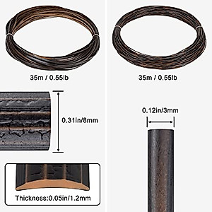 fammom Patio Furniture Wicker Repair Kit Synthetic Rattan Material for Patio Chair Sets Knit and Replacement DIY Garden Outdoor Patio Furniture Sofa Table,Fruit Baskets, vases, etc. (Brown)