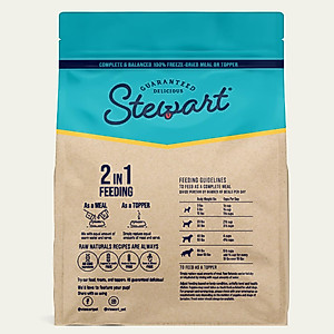 Bundle of Stewart Single Ingredient Freeze Dried Dog Treats, Beef Liver, 21 Ounce Resealable Tub + Stewart Raw Naturals Freeze Dried Dog Food, Chicken & Vegetables Recipe, 8 Ounce Bag