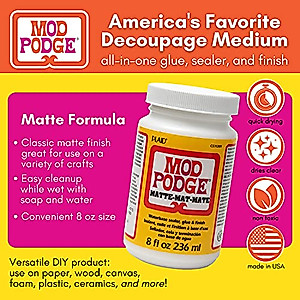 Mod Podge Super Thick Gloss (8-Ounce), CS11297 & CS11301 Waterbase Sealer, Glue and Finish, 8 Oz, Matte