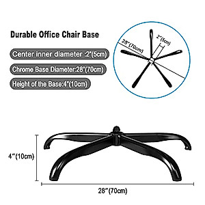 Frassie 25 Inch Office Chair Metal Base Replacement Heavy Duty 2500 Lbs Universal Computer Chair Base Part with 5 Casters