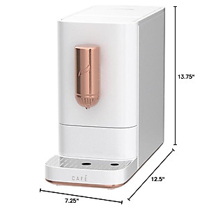 Café Affetto Automatic Espresso Machine | Brew in 90 Seconds | 20 Bar Pump Pressure for Balanced Extraction | Five Adjustable Grind Size Levels | WiFi Connected for Drink Customization | Matte White