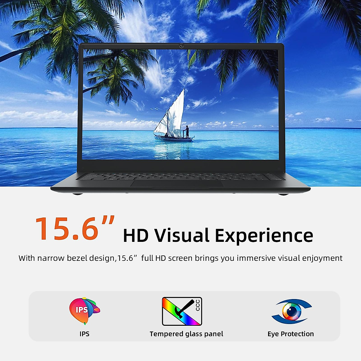 Laptop 15.6 Inch 4GB DDR 128G Memory, Windows 11 Laptop Computer with Intel N4020 up to 2.8 GHz, HD IPS Display, Thin & Light Notebook PC, USB3.0, Mini HDMI, 10000mAh Battery, WPS Built-in