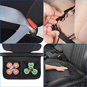 UMJWYJ Car seat Protector, 2Pack Car Seat Protectors for Child car seat - Large Particle Silica Gel Non-Slip Base Material + Waterproof 600D Fabric + 2 Storage Pockets
