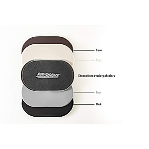 Super Sliders 5 3/4" x 9 1/2" Oval Reusable Furniture Sliders for Carpet - Effortless Moving and Surface Protection, Brown (4 Pack)