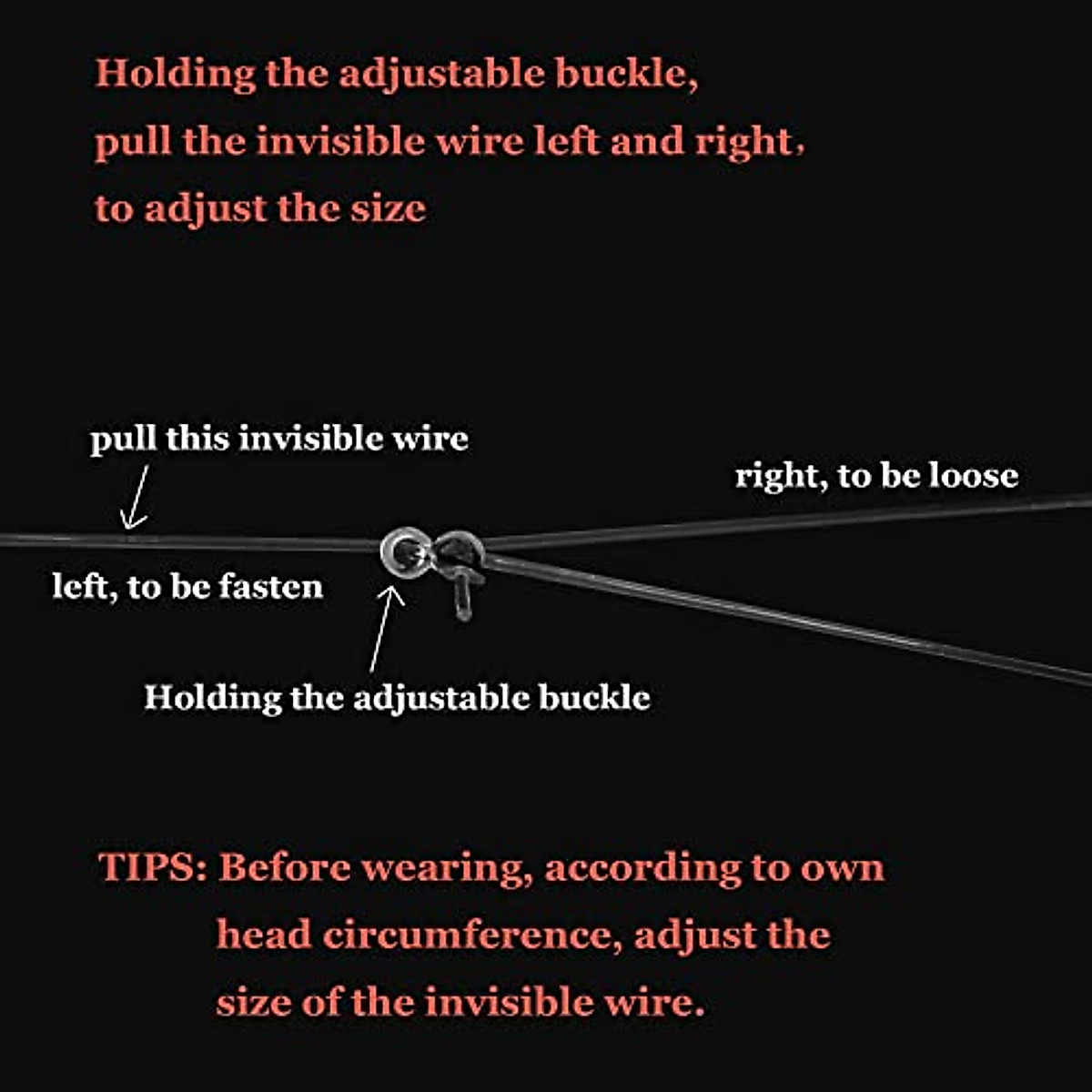 GIRLSHOW Invisible Wire Hair Extensions with Transparent Headband Synthetic 24 Inch 4.9 Oz Wavy Curly Adjustable Size No Clip Long Hairpieces for Women (Natural Black -#113A, 24 Inch)