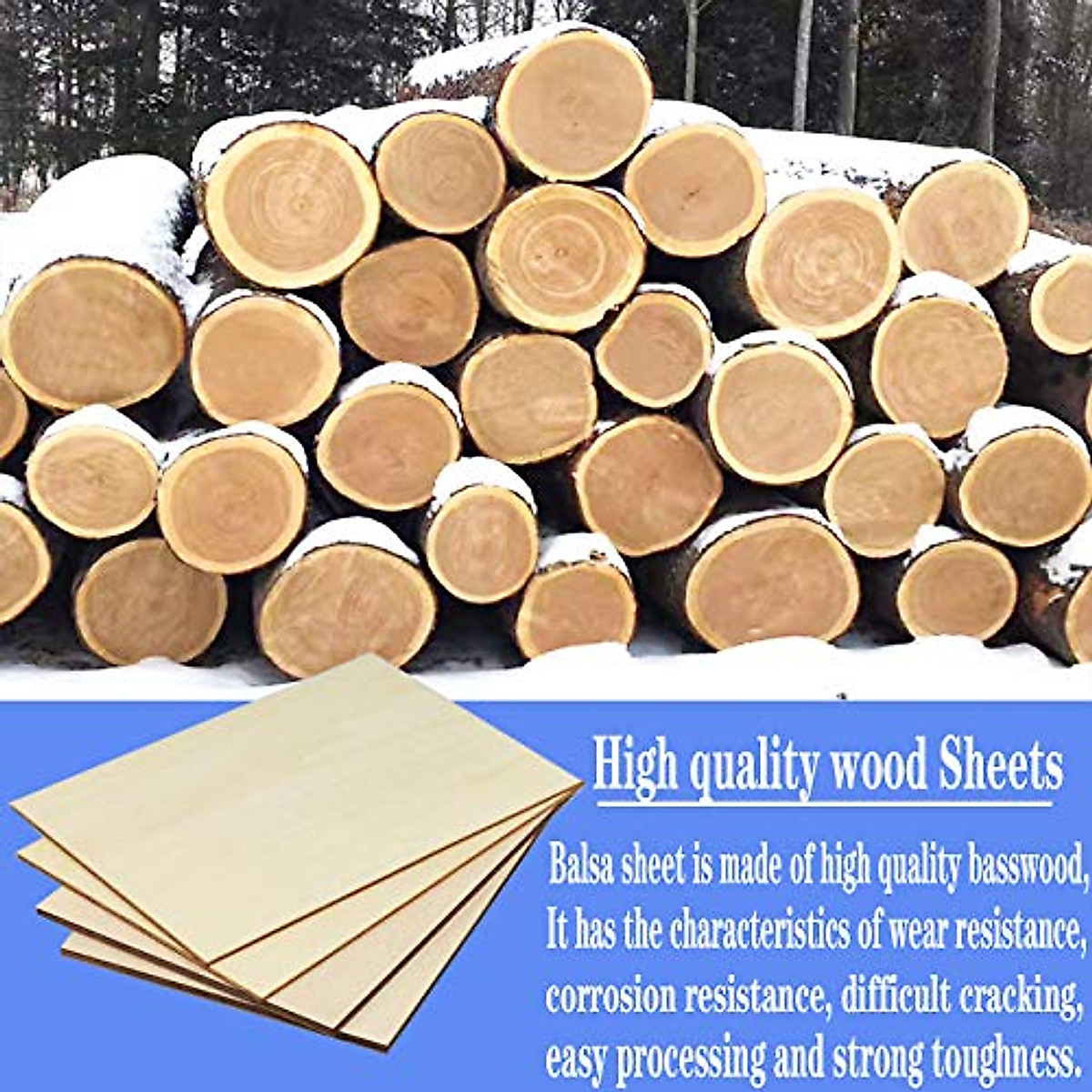 20 PCS Wood Sheets,Unfinished Plywood Basswood Sheet,for Architectural Model min House Building, Wood Burning Project and Other DIY Crafts (150X100X2mm)