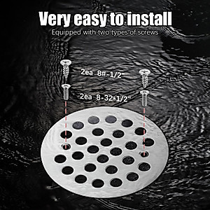 4-1/4“ Shower Strainer Drain Trim Set, Screw-in Shower Strainer Drain Cover, Shower Floor Replacement Cover Bathroom Drain Strainers (Brushed Nickel)