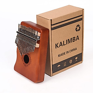 POKHDYE Kalimba thumb piano 17 key, portable mahogany Finger Piano gift, suitable for children and adult beginners, FDS2