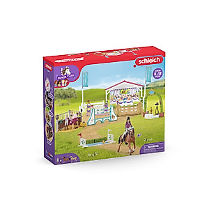 Schleich Horse Club — 86-Piece Friendship Horse Tournament Playset, Horse Playset with Arabian Mare Figurine and 2 Dolls, Horse Toys for Girls and Boys Ages 5+