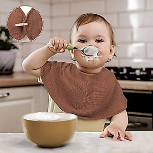 lulumoon Muslin Burp Cloths Sets - Large Cotton Burping Cloth Super Soft and Absorbent for Baby Boys and Girls 6pack (Brown)