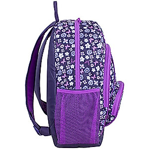 Fuel Multi Pocket Backpack with Fun Prints, Casual Daypack, Multipurpose Bag (Purple Floral Print)