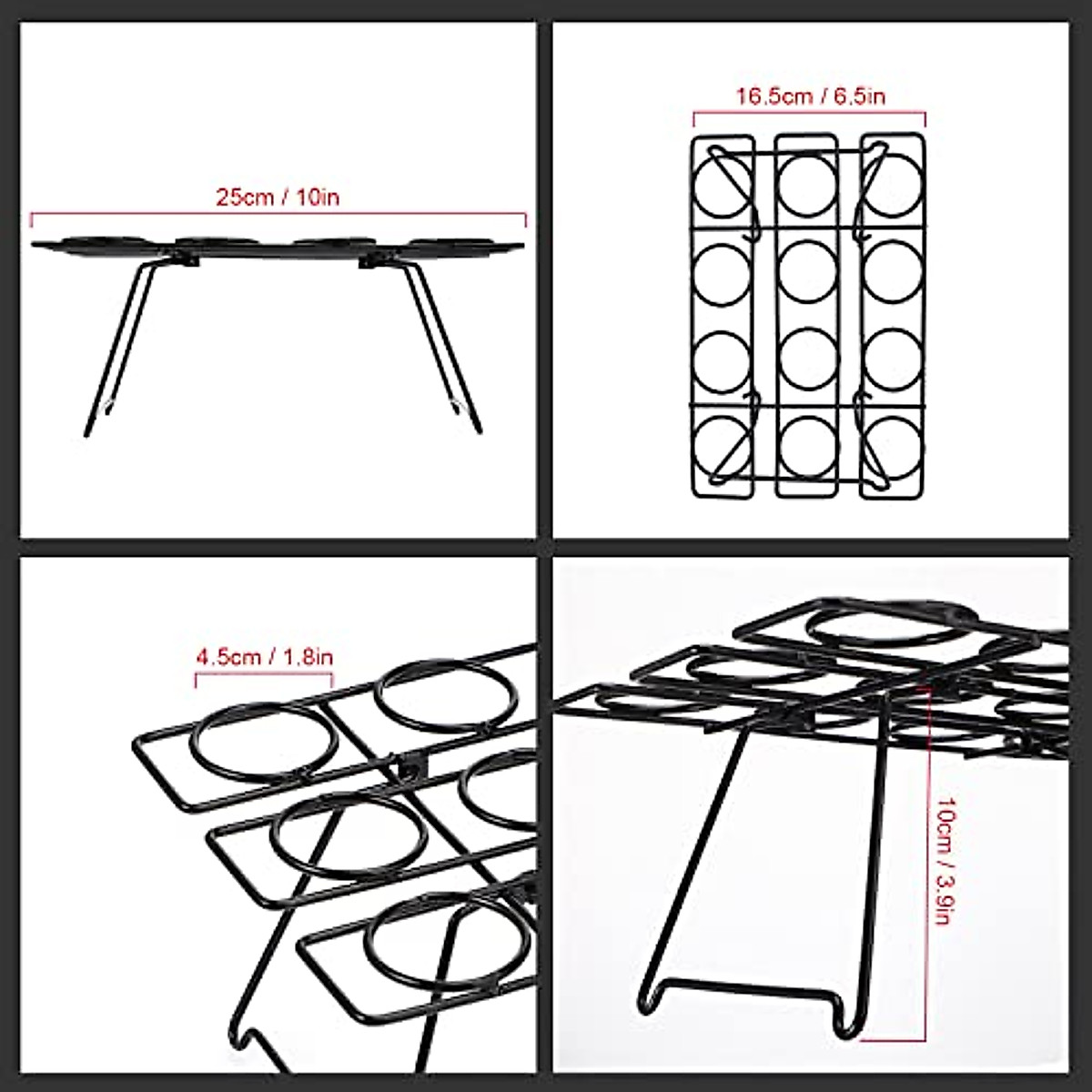 2 Pieces Ice Cream Cone Baking Racks Cupcake Display Racks Cupcake Cone Stands Cupcakes Holders for Home Kitchen Baking Cooking Cupcake Ice Cream Tools Supplies (Black)