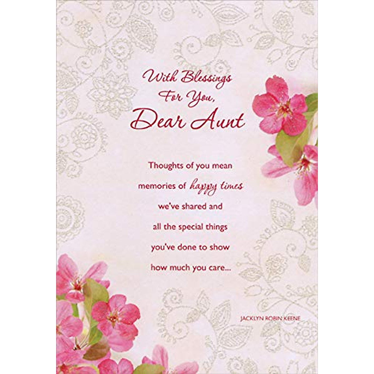 Designer Greetings Memories of Happy Times: Flowers and Vines Inspirational/Religious Birthday Card for Aunt