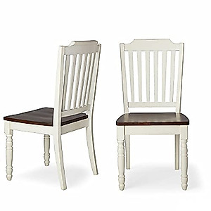 Inspire Q Mackenzie Country Style Two-Tone Dining Chairs (Set of 2) by Classic Slat Back Antique White