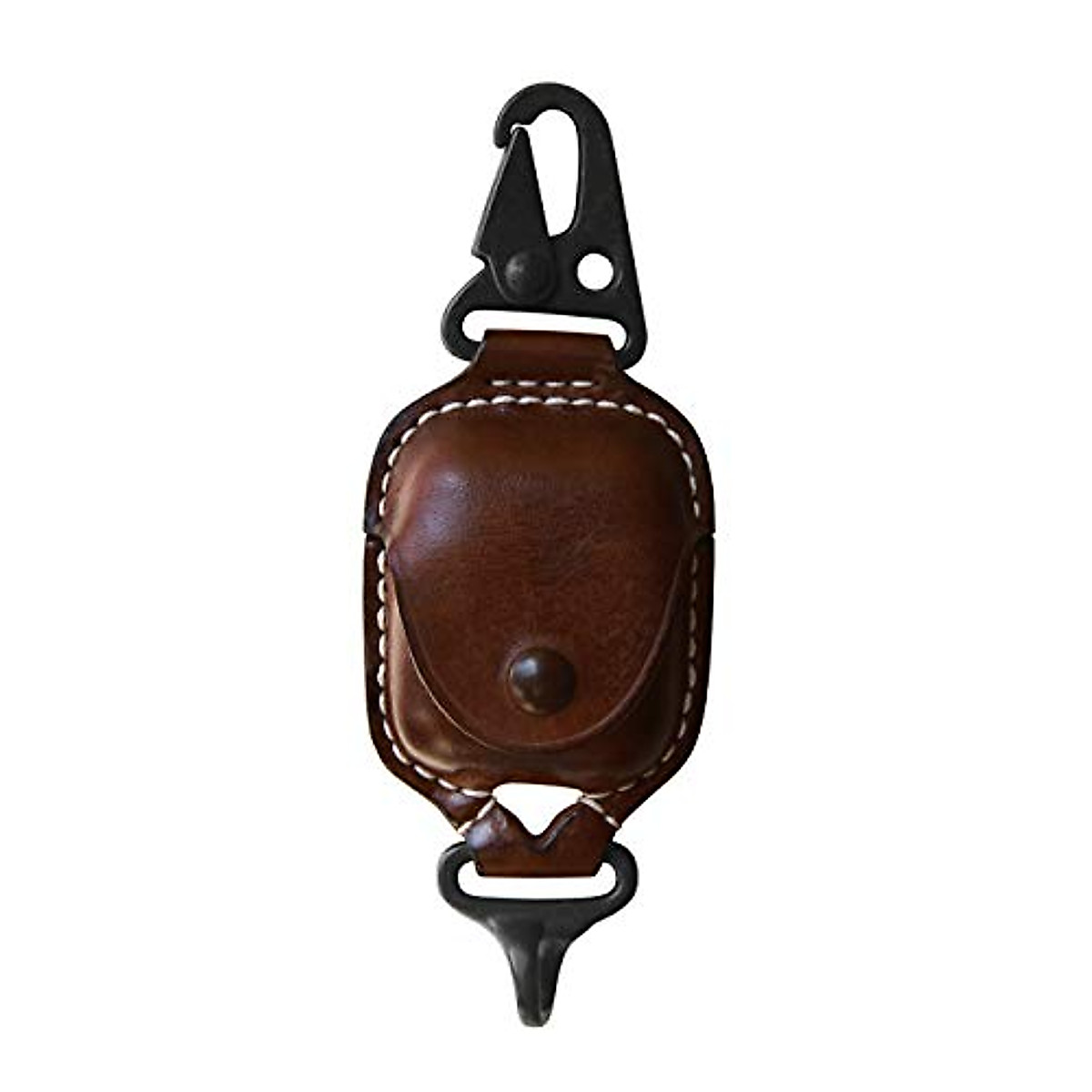 TOPHOME AirPods Case, Premium Leather Cover for Airpods 2 & 1 Cases with Fine Copper Carabiner/Earbuds Accessories (Coffee,1 Piece)