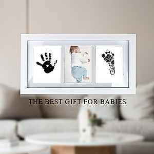 ASmileIndeep Baby Hand and Footprint Kit, New Born Baby Girls Gift, Registry, Baby Gifts, Newborn Keepsake Baby Handprint Kit, Baby Shower Gifts, Baby Milestone, Nursery Decor, Memories (White)