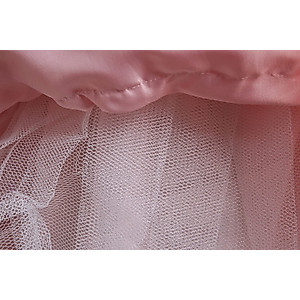 Myosotis510 Girls' Lace Princess Wedding Baptism Dress Long Sleeve Formal Party Wear for Toddler Baby Girl (Ruffle Pink, 6 Years)