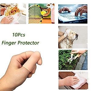 Gel Finger Protectors Finger Caps Silicone Fingertips Protection - Finger Cots Great for Trigger Finger, Finger Arthritis, Finger Cracking and Other Finger Pain Relief (Nude, Small)