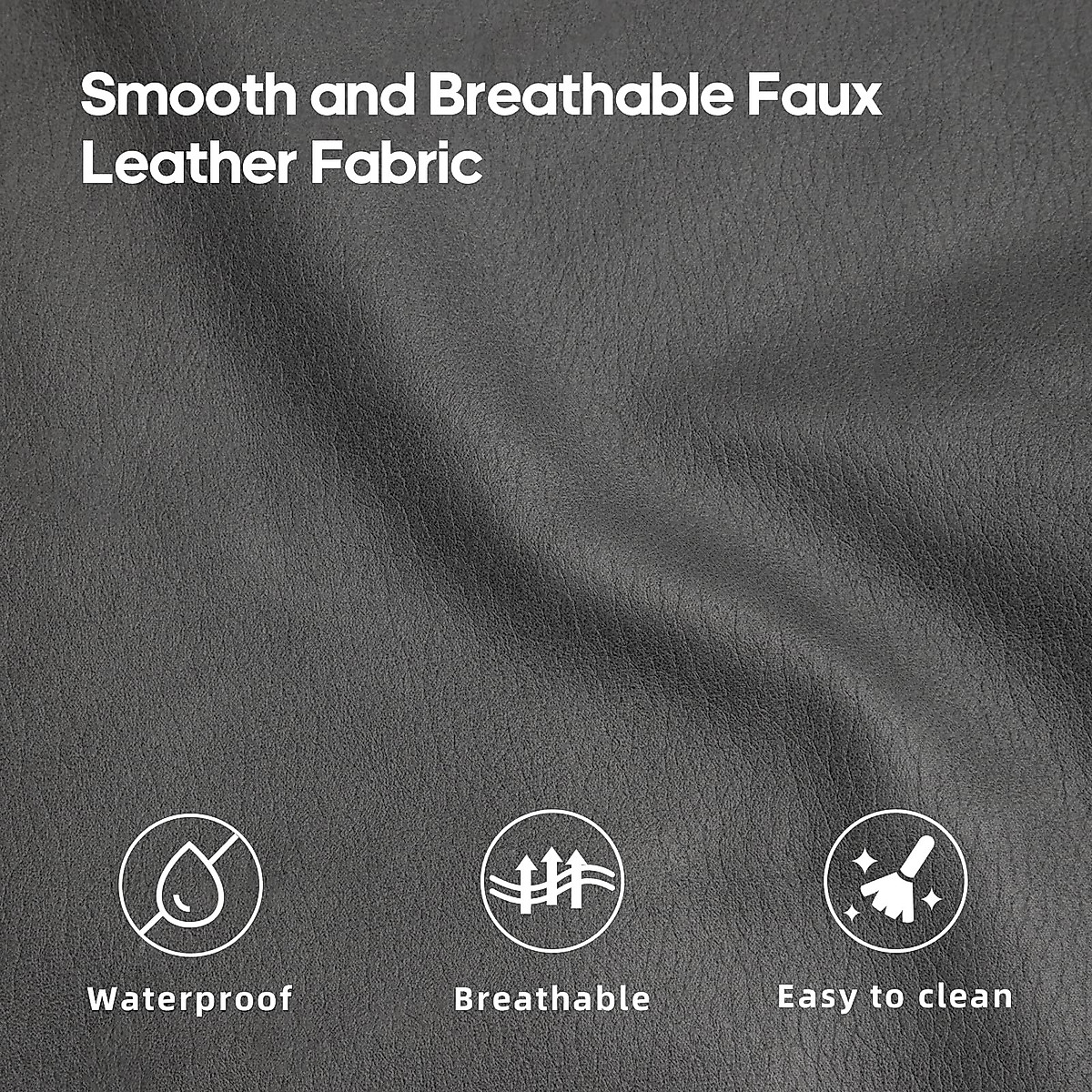 LLappuil Storage Ottoman Module Square Footrest for Modular Sectional Sofa Seat Cube, Faux Leather Fabic Foot Stool (Dark Grey)