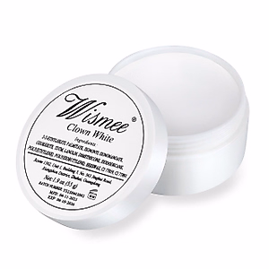 Wismee Classic White Face Body Paint Makeup Clown White Lite 1.9Oz Cake Tub, Joker Zombie Vampire Halloween Costume Single Foundation Cream for Special Effects SFX makeup Fancy Dress Up Cosmetics