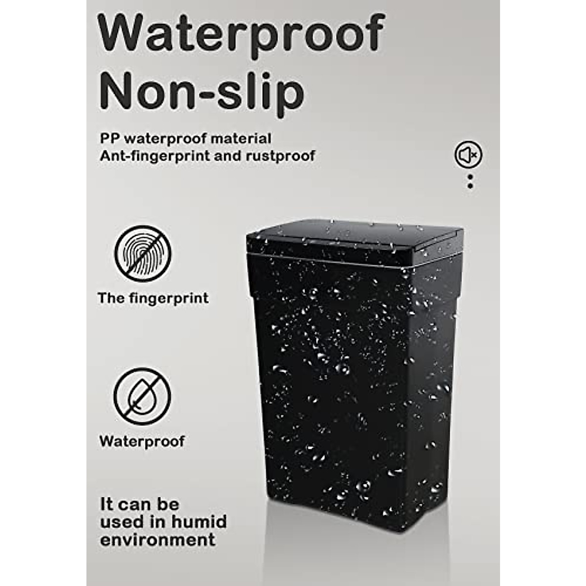 Automatic Trash Can 13 Gallon, Kitchen Garbage Can, Motion Sensor Trash Can with Lid, Electric Touchless Trash Bin 50 Liter, Tall Smart Garbage Bin, Auto Trashcans for Kitchen Bathroom Bedroom Office