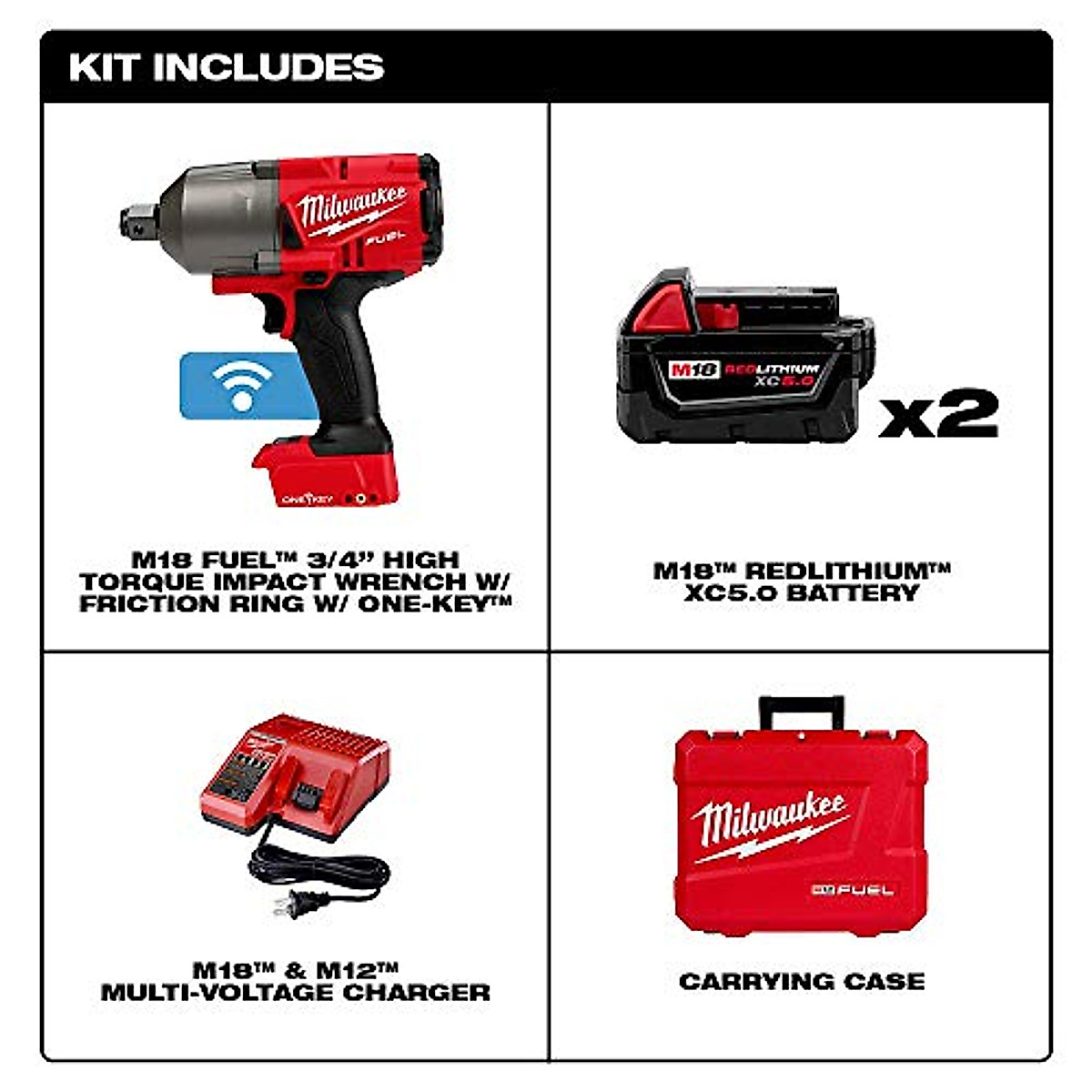 Impact Wrench,Cordless,Compact,18VDC