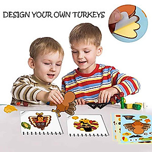 Make-A-Turkey Stickers Thanksgiving Party Favors Supplies Stickers for Kids Turkey Games Crafts Stickers Autumn Fall Harvest Halloween Thanksgiving Decorations