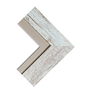 FRAMES BY POST Metro Picture Photo Frame Distressed White with Light Grey Mount 50 x 40 cm Image Size A3 Plastic Glass