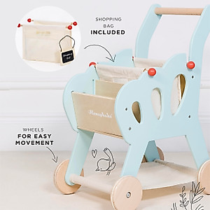 Le Toy Van - Educational Wooden Toy Role Play Grocery Store Shopping Trolley | Boys Or Girls Pretend Play Supermarket Playset - for Ages 3+