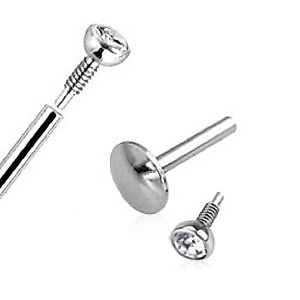 Oasis Plus 10pcs 2mm Sparking Clear Crystal 16G Monroe Labret Stud Chin Lip Barbell Nose Rings