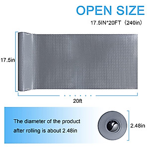 FEXIA Shelf Liner for Kitchen Cabinets, 17.5 Inch x 20 FT(240 Inch) Non Adhesive Cabinet Liner, Drawer Liners, Refrigerator Liners, Washable Oil-Proof Fridge Pads Shelves Drawer (Gray)