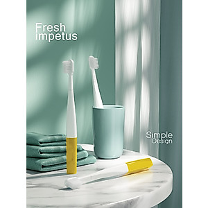 Blenpapa Battery Powered Electric Toothbrush for Kids, Sonic Toothbrush, IPX7 Waterproof, Yellow