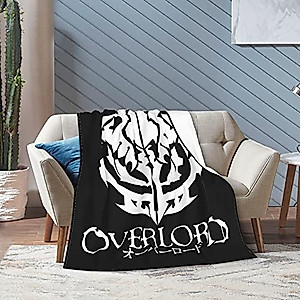 MELLYD Overlord Ainz Ooal Gown Anime 3D Pattern Flannel Fleece Throw Blanket for Sofa Couch