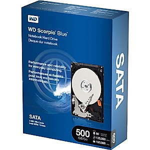 WD Blue Notebook 500GB SATA 3.0 Gb/s 2.5-Inch Internal Notebook Hard Drive Retail Kit