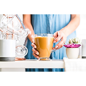 JoyJolt Declan Coffee Mug. Glass Coffee Mugs Set of 6. Clear Glass Coffee Cups 16 Oz with Handles for Hot Beverages - Cappuccino, Latte, Big Tea Cup. Crystal Clear Glass Cups, Espresso Coffee Gifts