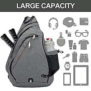 INOXTO Sling Bag, Multipurpose Crossbody Shoulder Bag for Men and Women (Dark grey)