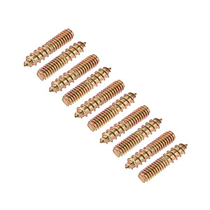 METALLIXITY Double Ended Screws (1/4-20 x 1-1/4 Inch) 20pcs, Hanger Bolts Self-Tapping Double Sided Screws - for Home Repairs