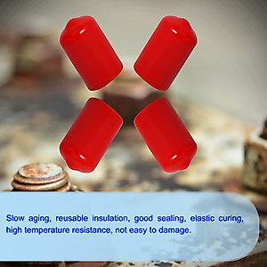 Aopin Rubber Round End Cap Cover 3/4 Inch (19mm) Screw Thread Protectors PVC Flexible Tubing Pipe Protective Bolt Screw Thread Protector Safety Cover | for Pipe Post Tubing Rod Cover 20 Pcs (Red)