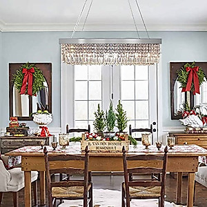 Rectangle Chandeliers for Dining Room Modern Ceiling Light Fixtures Hanging Crystal Chandelier Pendant Light Living Room Beautiful Light Fixture for Kitchen Island Cafes Office of CRYSTOP