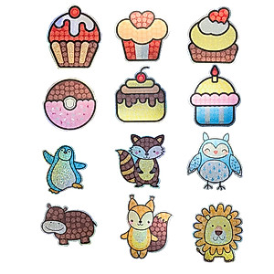 C CRYSTAL LEMON Diamond Painting Kits - Diamond Painting Stickers Kit with 2 Cards and 12 Diamond Stickers- Multicolored Paint with Diamonds for Girls and Boys