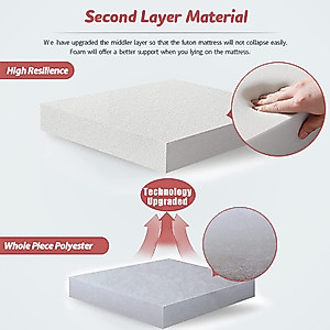 MAXYOYO Bohemian Retro Mattress Boho Floral Japanese Futon Mattress Tatami Floor Mat Foldable Portable Camping , Sleeping Pad, Lounger Couch Bed Full Size