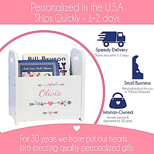 My Bambino Personalized Boho Rainbow Book Caddy Childrens Book Storage Bin