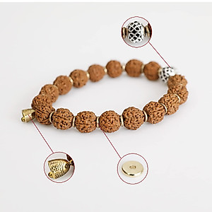 Authentic Rudraksha Mala 5face - Rudraksha bracelet(11mm)-Suitable for yoga, meditation and wearing - No chemical, wax and color treatment - Imported from Nepal