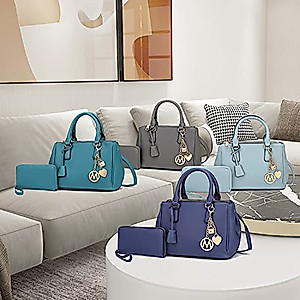 MKF Collection Satchel Bag for Women’s Crossbody Handbag Vegan Leather Top-Handle, Wristlet Wallet Purse Set Tan