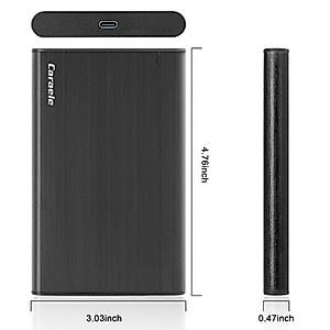 Caraele 750GB Portable External Hard Drive USB-C USB 3.1 Mobile Ultrafast HDD Storage for PC, Mac, Desktop, Laptop, MacBook, Chromebook, Xbox One, Xbox 360, PS4 (Black)