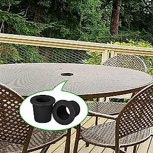 Yhjxly 2Pcs Patio Table Umbrella Hole Ring Umbrella Stabilizer Patio Umbrella Cones Wedge Plug for 2 to 2.5 Inch Patio Table Hole or 1.5 Inch Pool Umbrella Adapter - Black