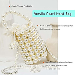 Multicolor Hand Beaded Handheld Crossbody Women's Evening Bag Bucket Bag (gold)