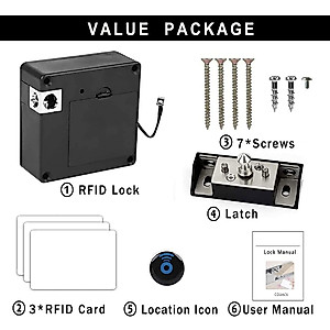 RFID Electronic Cabinet Lock, Smart NFC Drawer Locks, Hidden Card Lock for Wooden Cabinet Cupboard Drawer Furniture