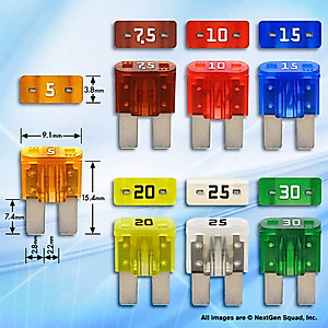 BioFuse Micro2 APT ATR 6-Piece 20A Automotive Car Fuses (Set of 6 Micro 2 Blade Fuses) Transparent and Clearly Marked
